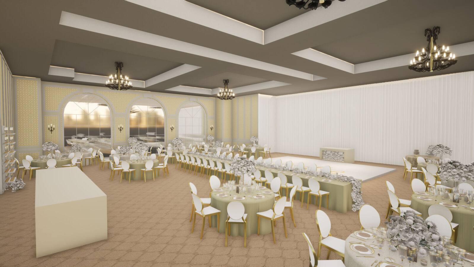 Monochromatic Wedding Renderings • Alexa Kay Events